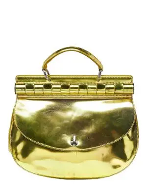 Versace Patent-leather Top-handle Tote Bag - Yellow