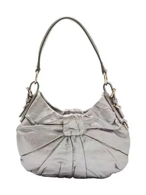 Saint Laurent Bow-detail Leather Shoulder Bag - Silver