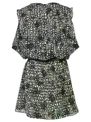 Balenciaga Abstract-print Dress - Black