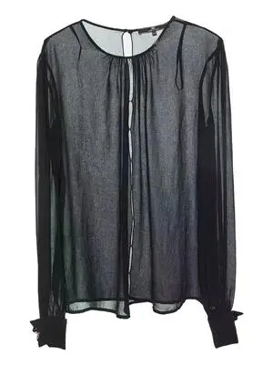 Elisabetta Franchi Semi-sheer Long-sleeve Blouse - Black