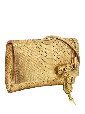TOM FORD Python Crossbody Bag - Gold