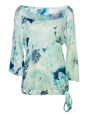 Roberto Cavalli Floral-print Top - Blue