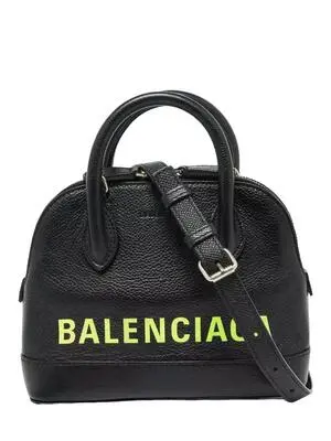 Balenciaga 2024 Leather Logo Satchel Bag - Black