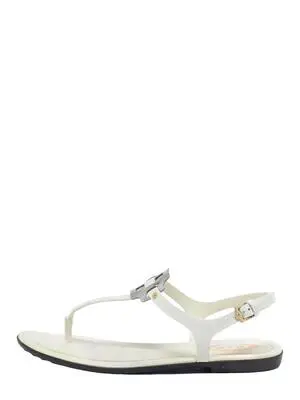 TOD'S Buckle Leather Sandals - White