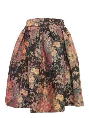 Maje Floral-jacquard Skirt - Black