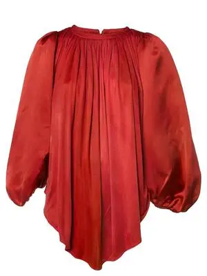 Giambattista Valli Pleated Long-sleeve Dress - Red