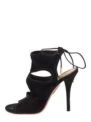 AQUAZZURA Cut-out Lace Sandals - Black