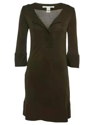 Diane Von Furstenberg Vintage V-neck Dress - Brown