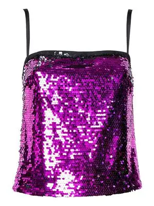 Dolce & Gabbana Sleeveless Sequinned Top - Pink