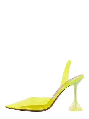 Amina Muaddi 95mm Holli Slingback Pumps - Yellow