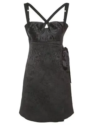 Dolce & Gabbana Jacquard Bustier Midi Dress - Black