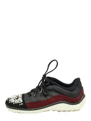 Miu Miu Crystal-embellished Sneakers - Black