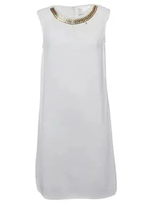 Elisabetta Franchi Chain-link Detailing Midi Dress - White