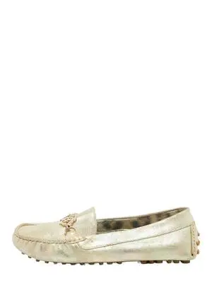 Roberto Cavalli Leather Loafers - Gold