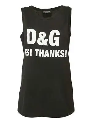 Dolce & Gabbana Logo-print Sleeveless Top - Black