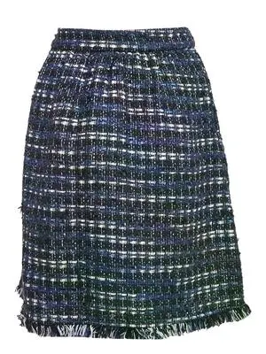 Moschino Tweed Midi Skirt - Blue