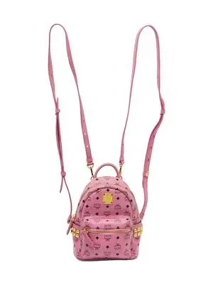 Mcm Mini Stark Bebe Boo Studded Visetos Backpack - Pink