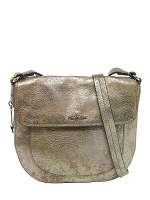 Cole Haan Leather Flap Shoulder Bag - Silver