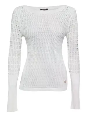 LOUIS VUITTON Open-Knit Top With Logo Plaque