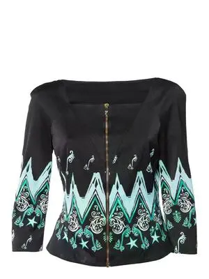 Versace Geometric-print Jacket - Black