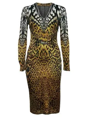 Roberto Cavalli Leopard-print Dress - Black