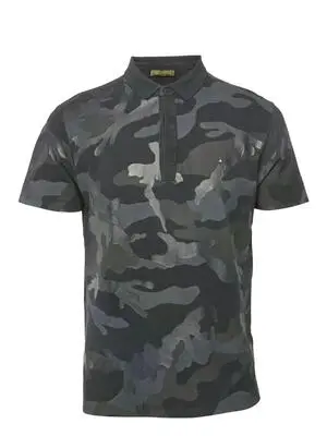 Valentino Garavani Camouflage Piqué Polo Shirt - Blue
