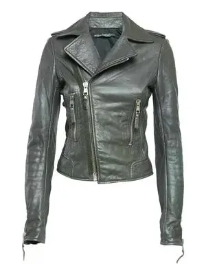 BALENCIAGA Zip-Up Lambskin Leather Jacket