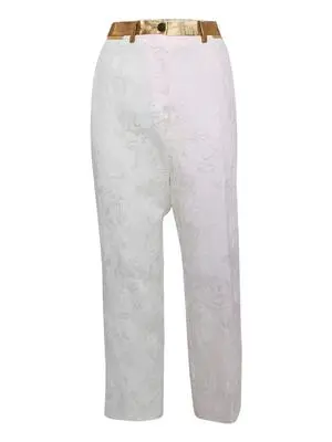 Dolce & Gabbana Rose-jacquard Trousers - White