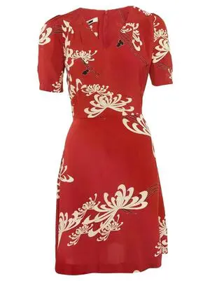 Alexander McQueen Floral Print Dress - Red