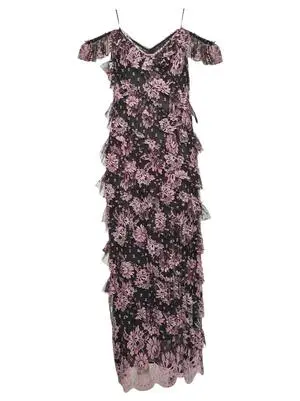 Alessandra Rich Floral-lace Maxi Dress - Black