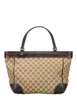 Gucci Gg Canvas Web Mayfair Tote Bag - Brown