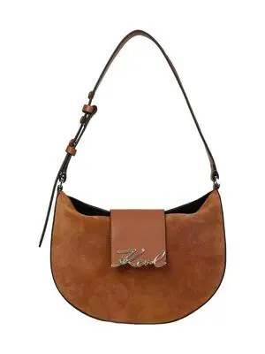 Karl Lagerfeld S/signature Shoulder Bag - Brown