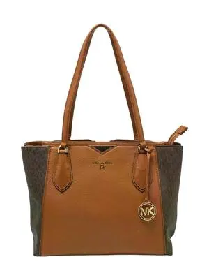 Michael Kors Leather Tote Bag - Brown
