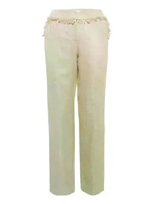 Valentino Garavani Fringe-detailed Trousers - Neutrals