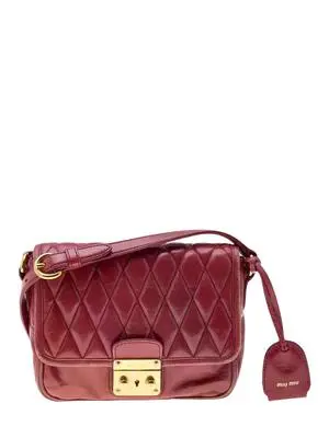 Miu Miu Quilted Leather Shoulder Bag - Red