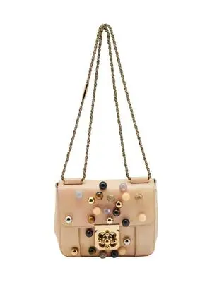 Chloé Elsie Leather Embellished Shoulder Bag - Orange