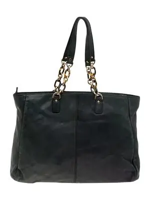 Fendi Chain-detail Leather Tote Bag - Black