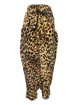 Stella McCartney Leopard-print Silk Trousers - Brown