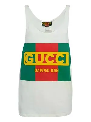 Gucci X Dapper Dan Cotton Tank Top - White