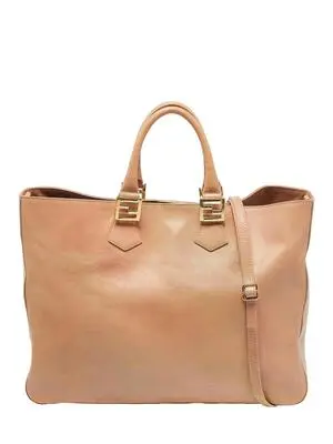 Fendi Leather Tote Bag - Neutrals