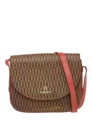 AIGNER Monogram Crossbody Bag - Brown