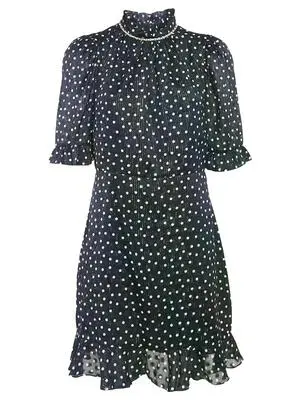 Sandro Polka-dot Ruffle Dress - Blue
