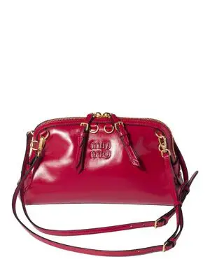Miu Miu Caprice Leather Clutch Ruby Red