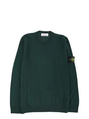 Stone Island Jersey With Logo Patch - Green