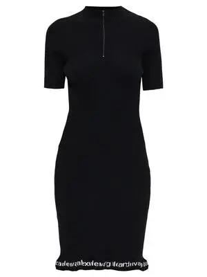 Alexander Wang Midi Dress With Logo - Black
