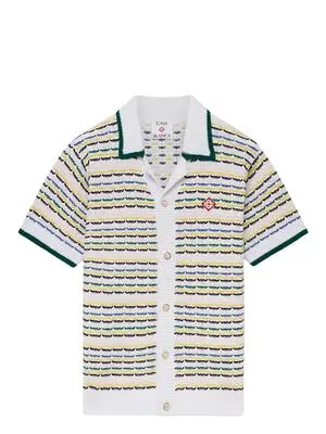 Casablanca Tuck Stitch Short Sleeve Shirt - Multicolor