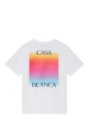 Casablanca Gradient Square Logo Short Sleeve T-shirt - White