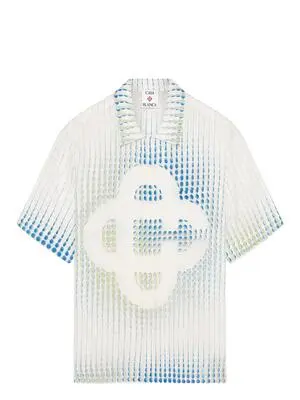 Casablanca Dots Short Sleeve Linen Shirt - White
