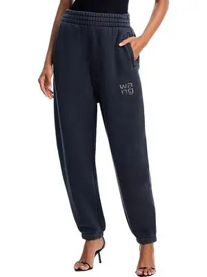 Alexander Wang Embellished Logo Sweatpants - Washed Black