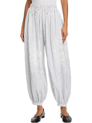 LUVEE Mable Striped Balloon Pants - White/black